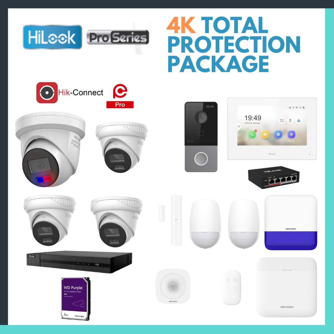HiLook Pro Series 4K TOTAL PROTECTION PACKAGE | Vip Alarms